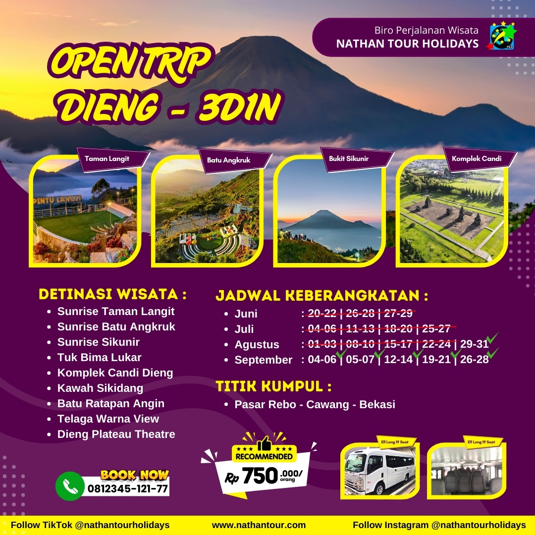 Open Trip Dieng Terlengkap 2025 | Sunrise Sikunir & Telaga Warna